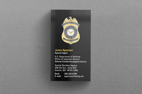 Military Law Enforcement Business Cards | Kraken Design